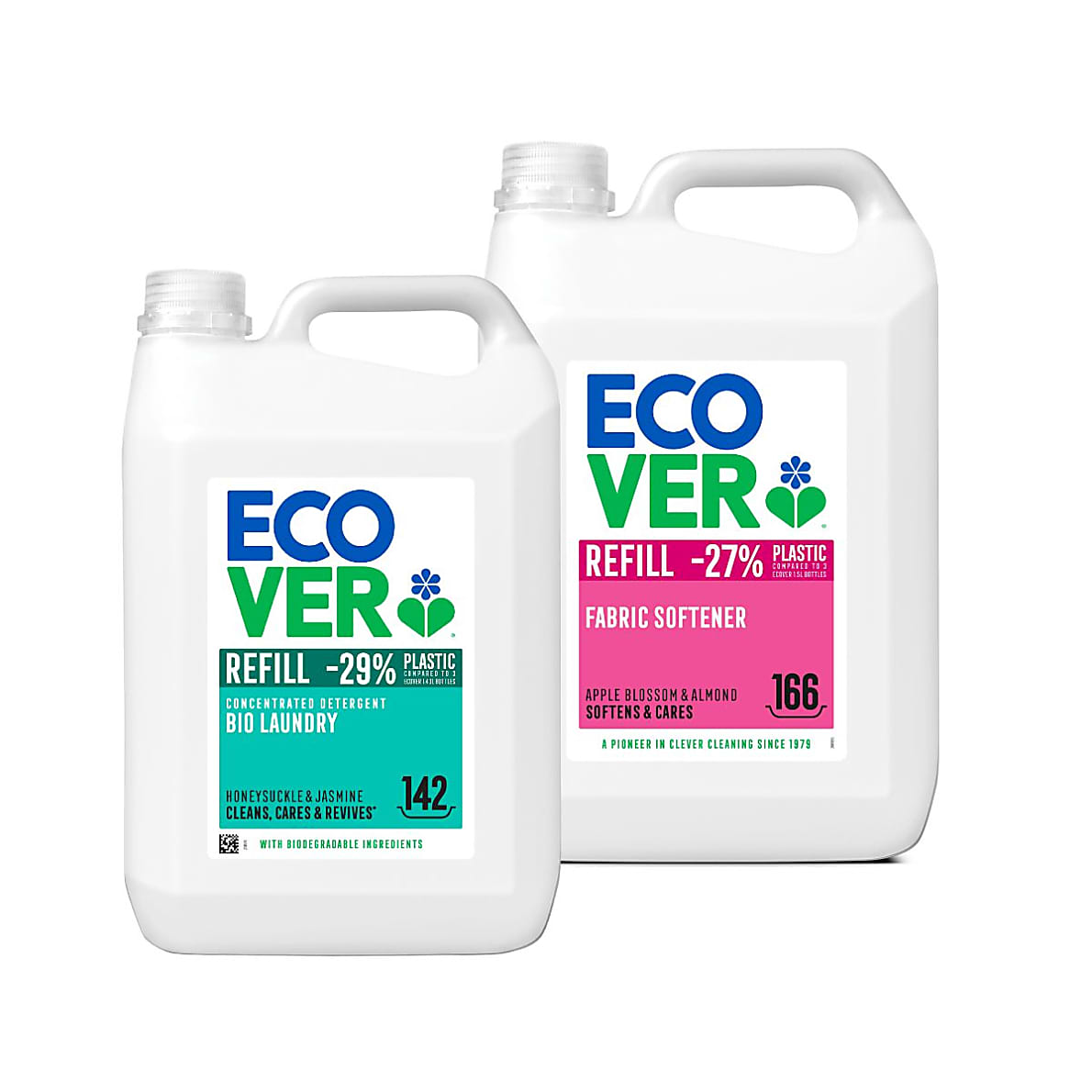 Ecover Concentrated Bio Laundry Liquid x Ecover Fabric Softener 5L ...