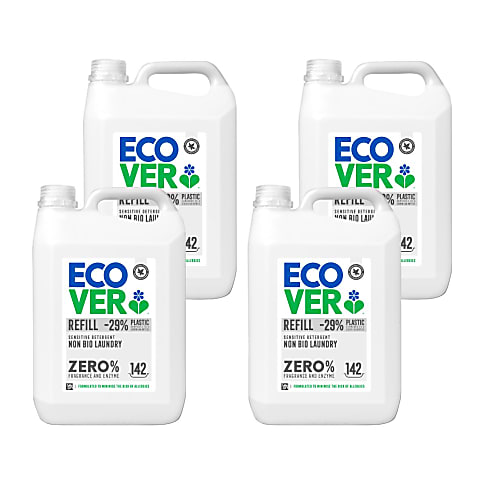 Ecover ZERO Sensitive Non-Bio Laundry Liquid 5L Refill Bundle | Bulk ...