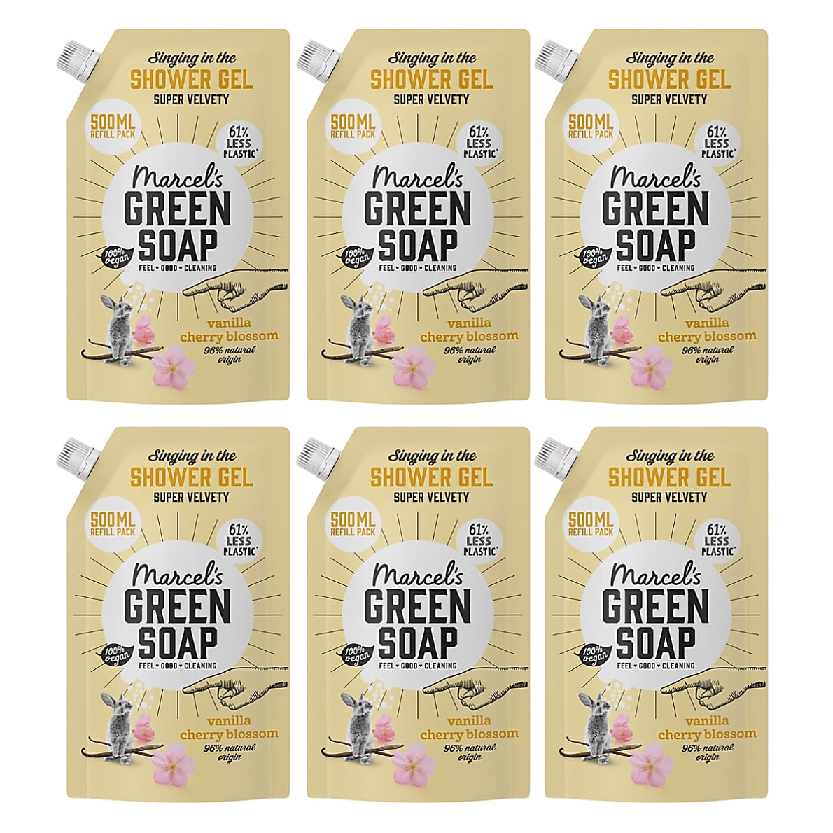 Marcel's Green Soap Shower Gel Vanilla & Cherry Blossom - Refill (6 x ...